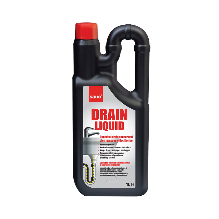 Solutie pentru desfundat instalatii Sano Drain, 1 litru