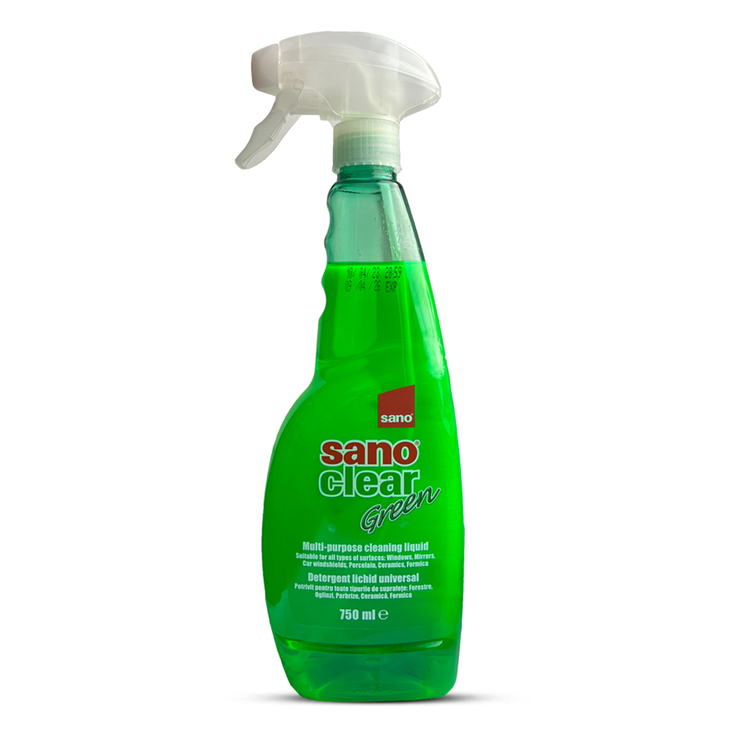 Solutie geamuri SANO Clear Green, 750 ml