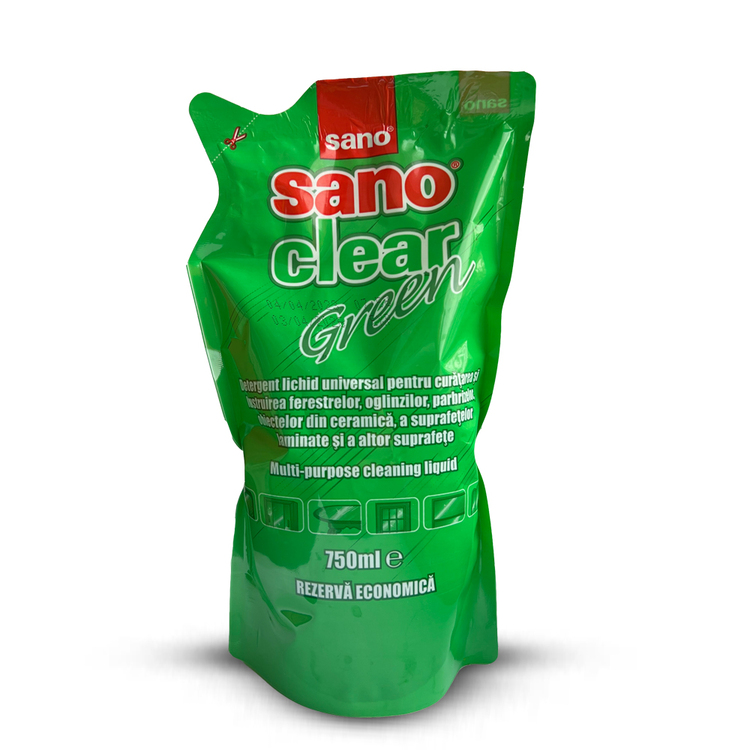 Rezerva solutie geamuri SANO Clear Green, 750 ml