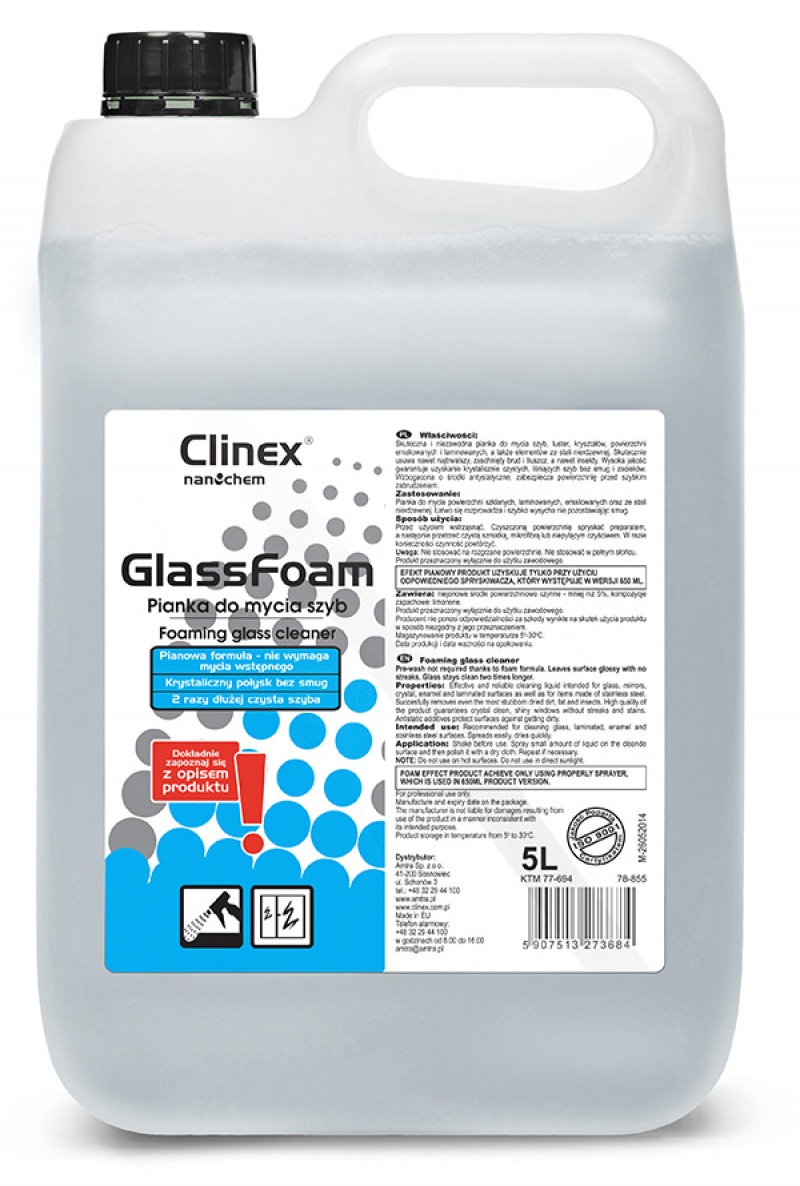 Spuma Clinex Glass Foam pentru toate tipurile de suprafete